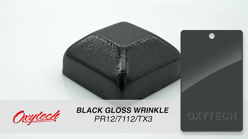 BLACK GLOSS WRINKLE colour sample panel — Oxytech.com.au