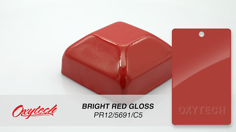 Bright Red Gloss colour sample panel — Oxytech.com.au