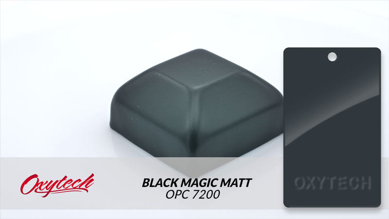 BLACK MAGIC MATT colour sample panel — Oxytech Powder Coatings