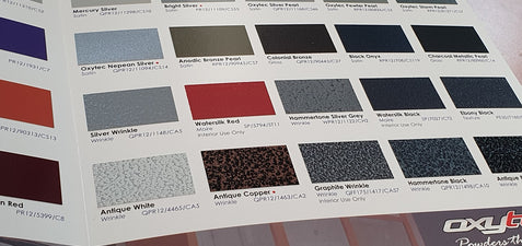 Oxytech - Oxyplast Colour Chart (Colour Card)