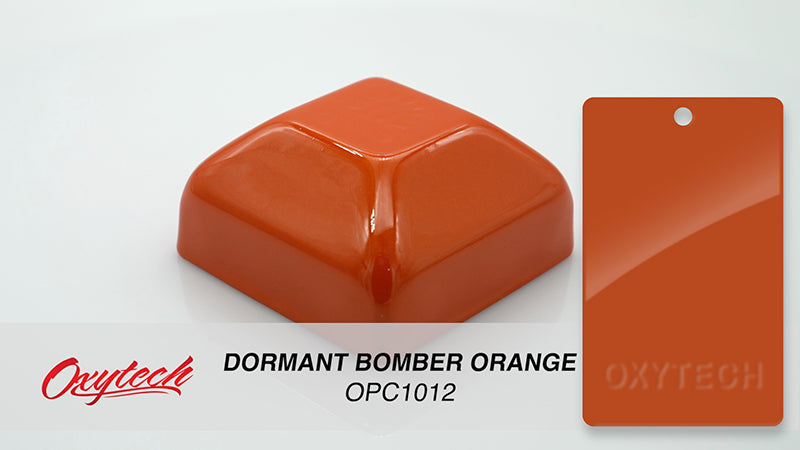 DORMANT BOMBER ORANGE colour sample panel — Oxytech Powder Coatings