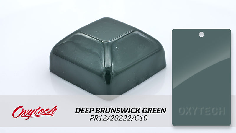 DEEP BRUNSWICK GREEN colour sample panel — Oxytech Powder Coatings