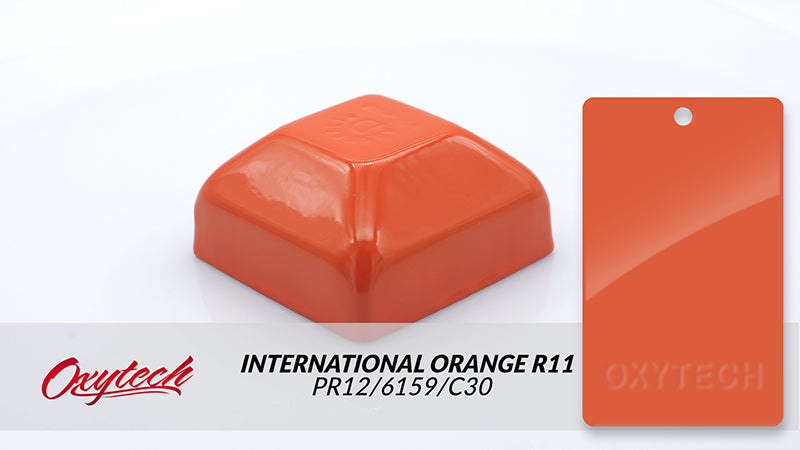 INTERNATIONAL ORANGE R11 colour sample panel — Oxytech.com.au