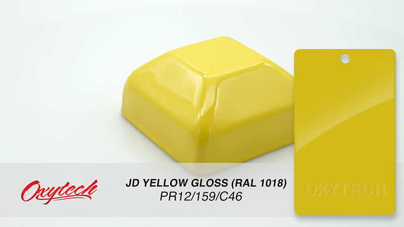 JD YELLOW GLOSS (RAL 1018) colour sample panel — Oxytech.com.au