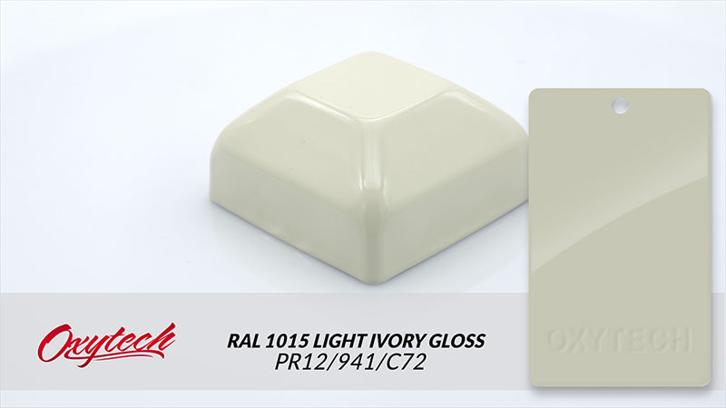 RAL 1015 LIGHT IVORY GLOSS colour sample panel — Oxytech Powder Coatings