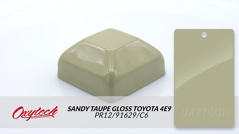 TOYOTA SANDY TAUPE 4E9 colour sample panel — Oxytech Powder Coatings