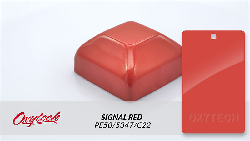 SIGNAL RED R13 colour sample panel — Oxytech.com.au